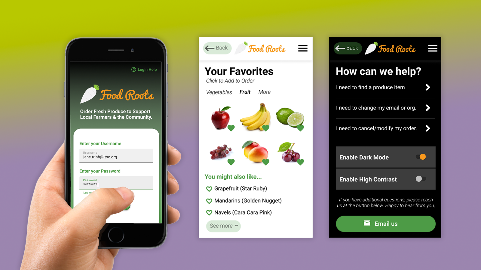 Food Roots Produce Ordering App - Kathy K. Pham's Portfolio